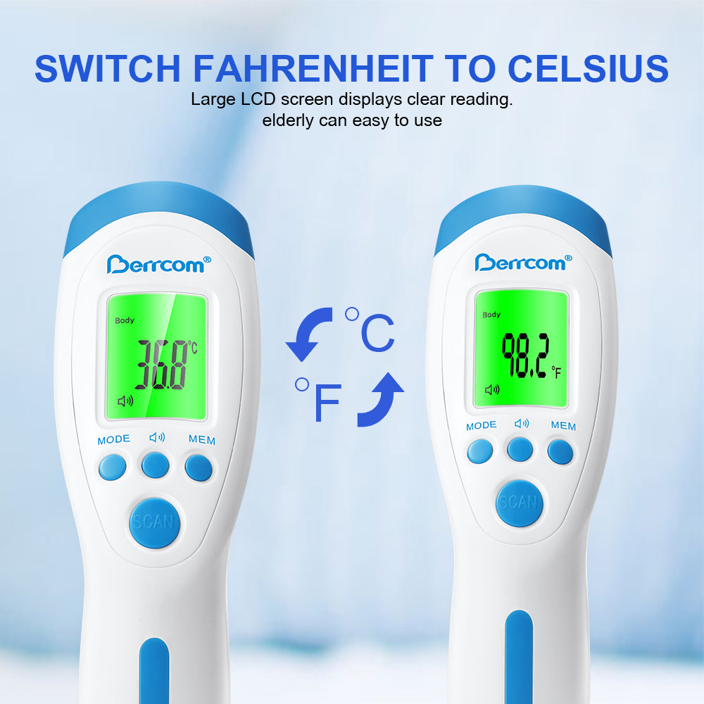 Berrcom Non Contact Infrared Forehead Thermometer.Top Thermometer ...