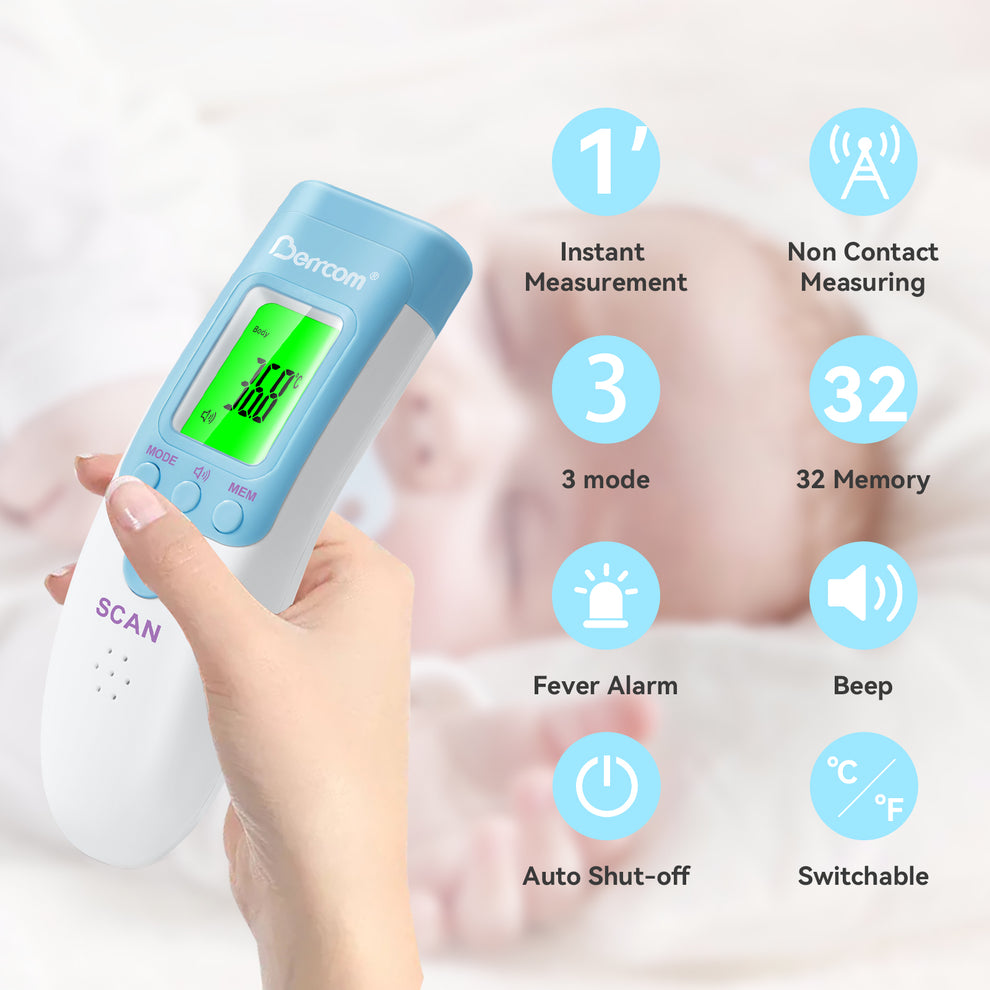 Berrcom Digital Non Contact Infrared Forehead Thermometer JXB-183 ...
