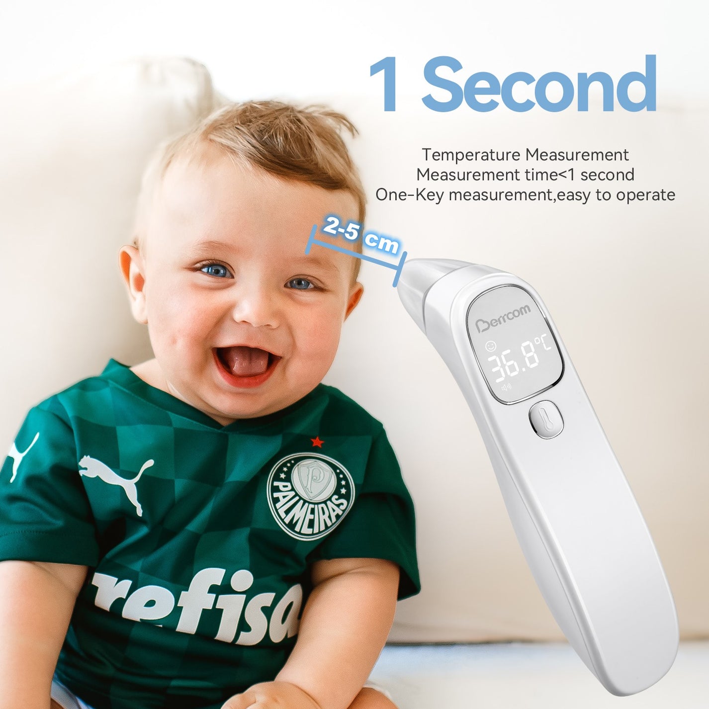 Berrcom Forehead and Ear Thermometer Medical Baby Thermometer Non Cont ...